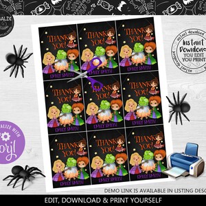 Editable Halloween Favor Tags Spooky Witch Gift Tags Printable ...