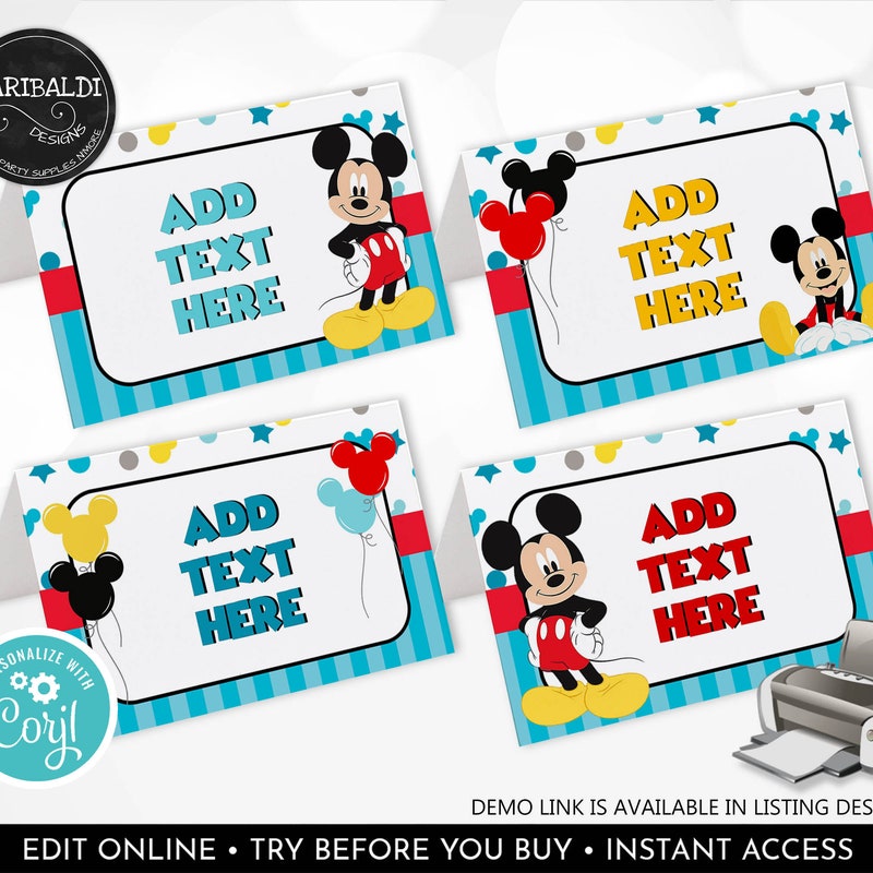 Mickey Food Labels - Etsy