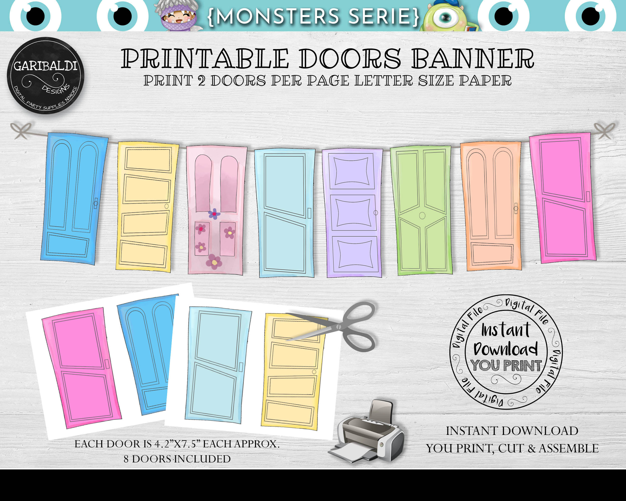 Printable Monsters Banner Monsters Doors Banner Monsters Baby - Etsy Canada