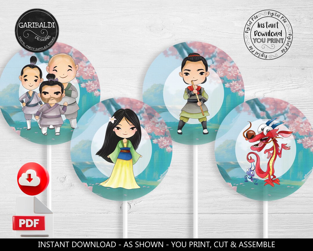 Mulan Centerpieces Printable Birthday Party Decorations Instant ...