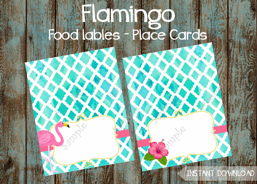 Flamingo Food Labels, Flamingo Editable Food Tent Tags, Flamingo ...