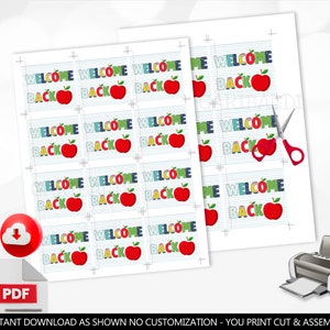 Back to School Gift Tag Welcome Back Favor Tag First Day of School Tag ...