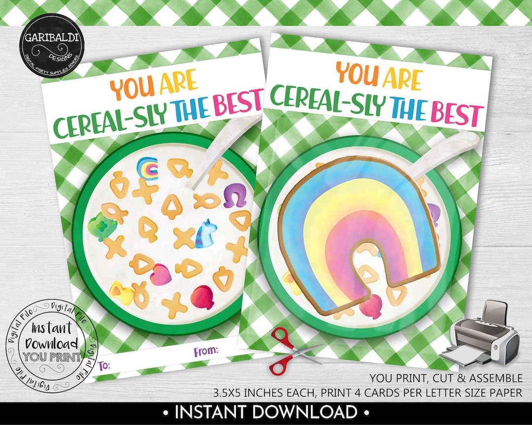 Instant Download You Are Cereal-sly the Best Cookie Card, Printable St ...