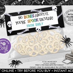 No Bones About It Bag Topper Editable Halloween Treat Bag Topper ...