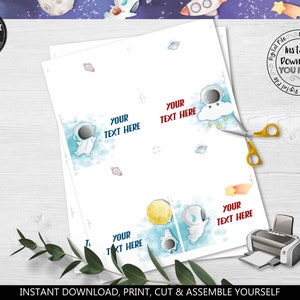 Editable Outer Space Food Labels Printable Baby Astronaut Place Cards ...