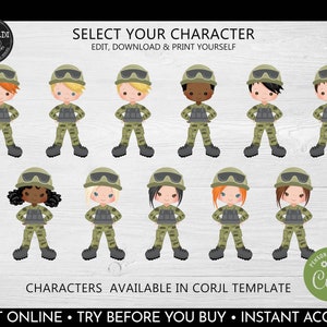 Editable Army Water Bottle Labels Printable Camouflage Water Labels ...