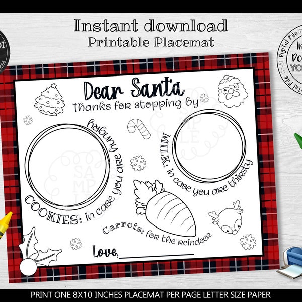 Dear Santa Placemat - Etsy