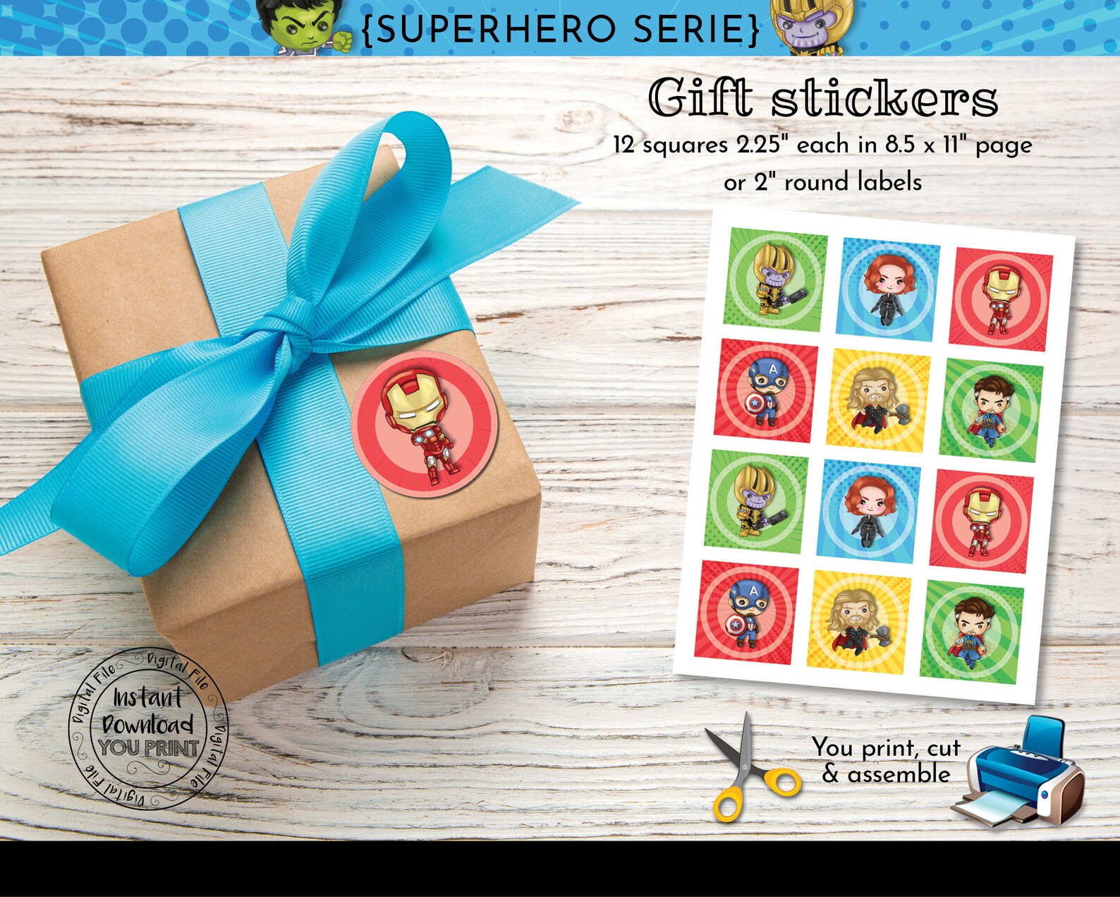 Superhero Cupcake Toppers Printable Superhero Cupcake Toppers - Etsy