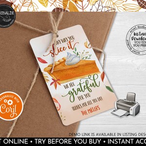 Editable Thanksgiving Favor Tags Thanksgiving Gift Tags Printable ...
