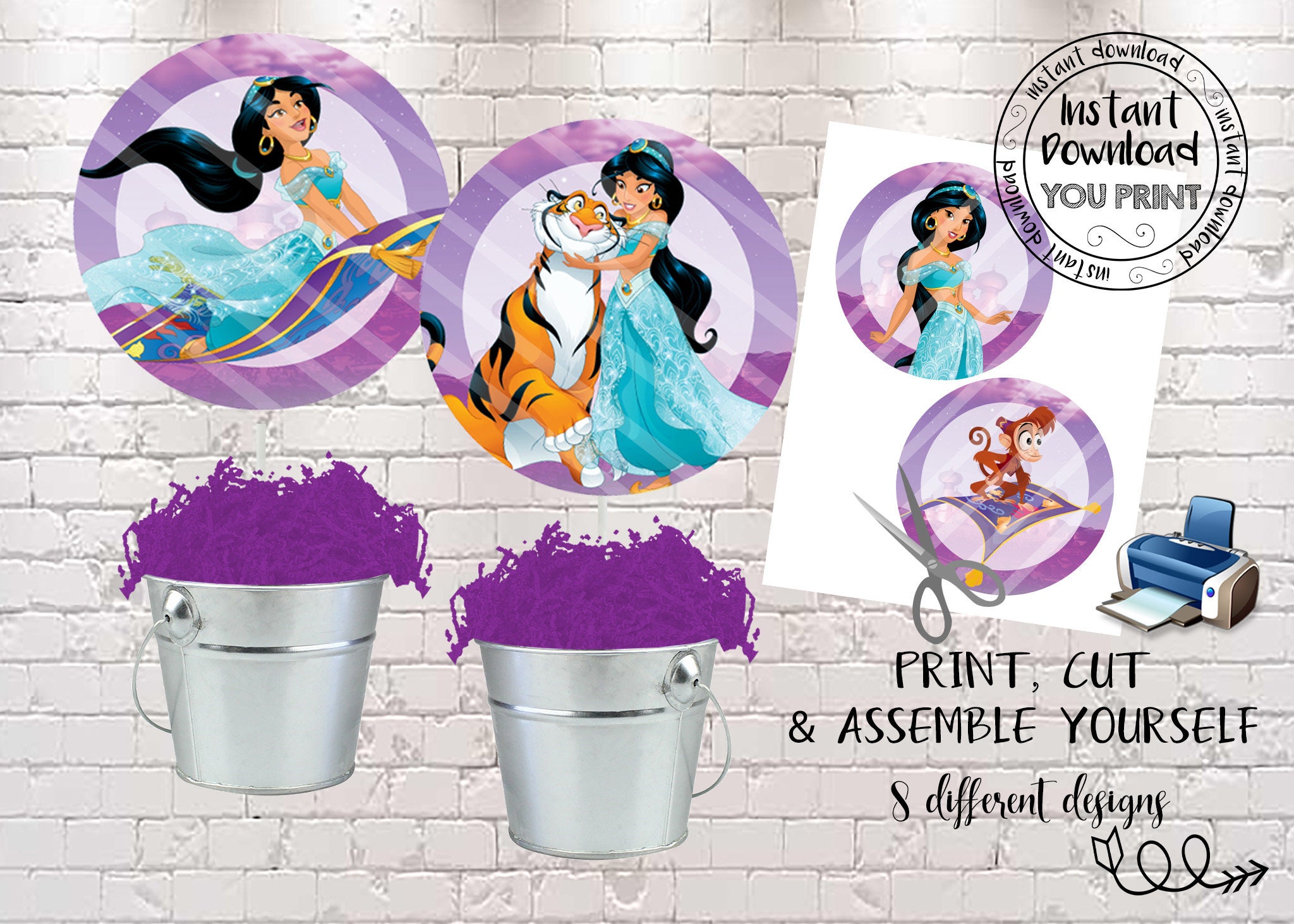 Princess Jasmine Centerpieces Princess Jasmine Decorations | Etsy