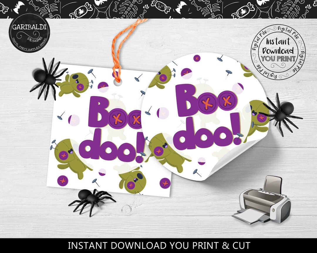 Instant Download Halloween Favor Tags Voo-doo Gift Tags Halloween Treat ...