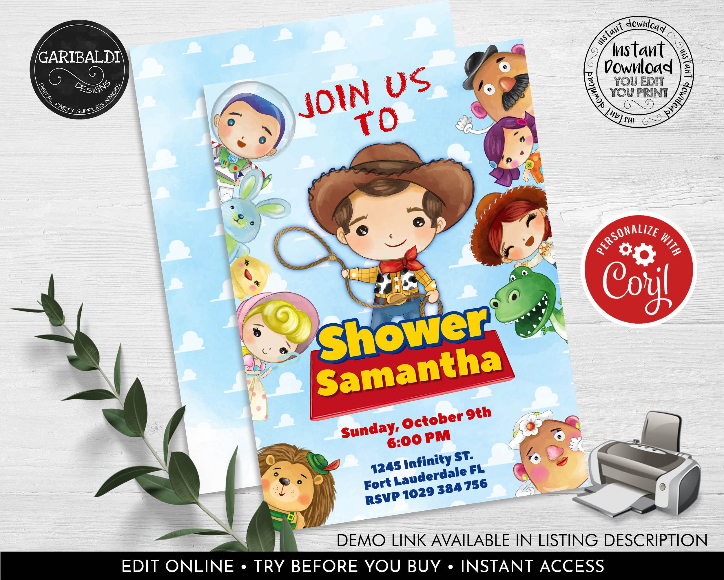 Editable Toy Story Invitation Printable It's a Boy Story - Etsy