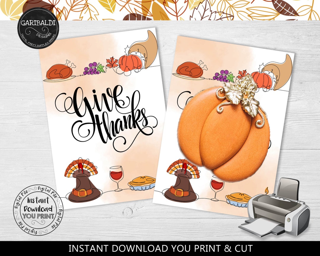 Printable Thanksgiving Cookie Card Printable Cookie Card - Etsy