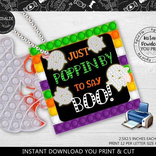 Halloween Pop It Fidget Gift Tags Halloween Gifts Teacher - Etsy