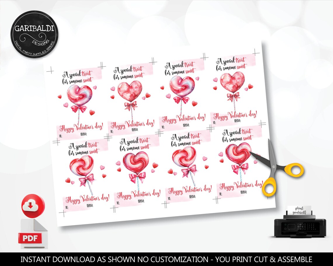 Printable Valentine's Day Cards Sweet Treat Valentine's Day School ...