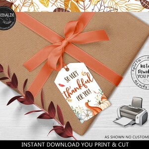 Thanksgiving Gift Tags so Very Thankful for You Tag Printable ...
