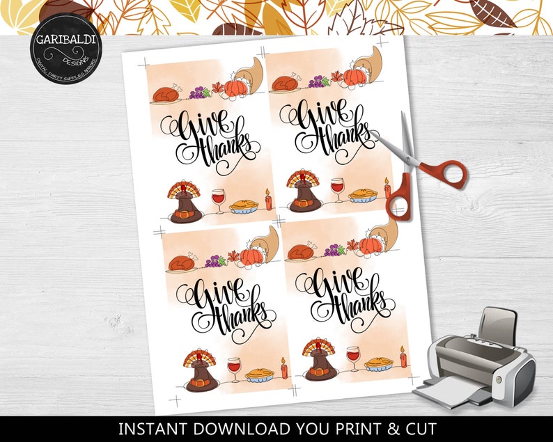Printable Thanksgiving Cookie Card Printable Cookie Card Holder Instant ...