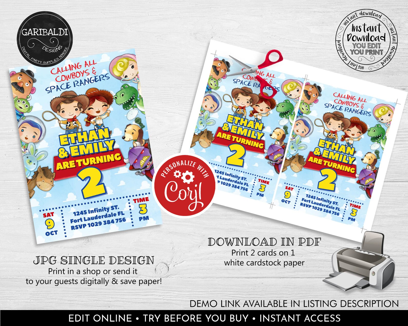 Editable Toy Story Invitation Printable Toys Birthday Party Invite ...