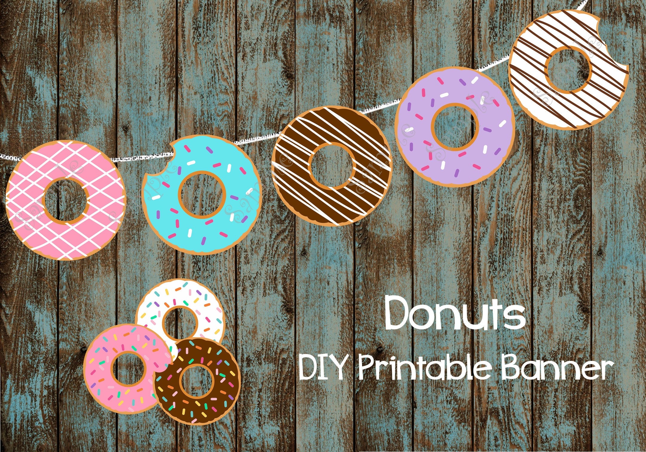 Druckbare Donuts Banner Druckbare Donuts Centerpieces Donut | Etsy