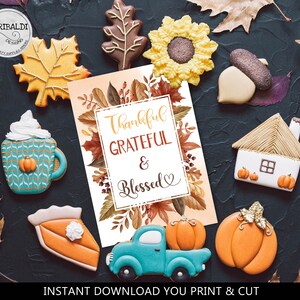 Printable Thanksgiving Cookie Card Printable Thankful Cookie Card ...