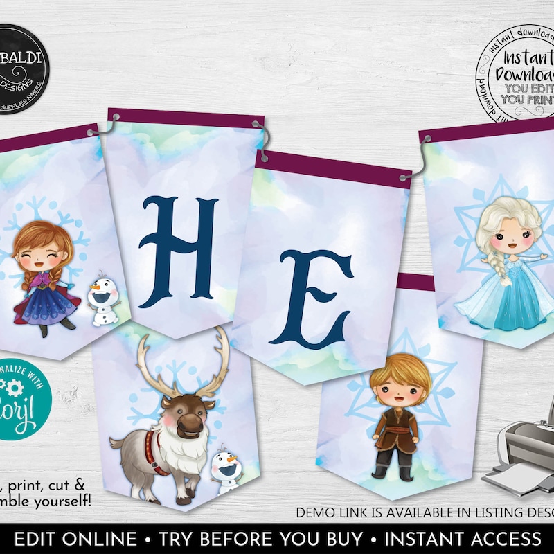 Frozen Banner - Etsy