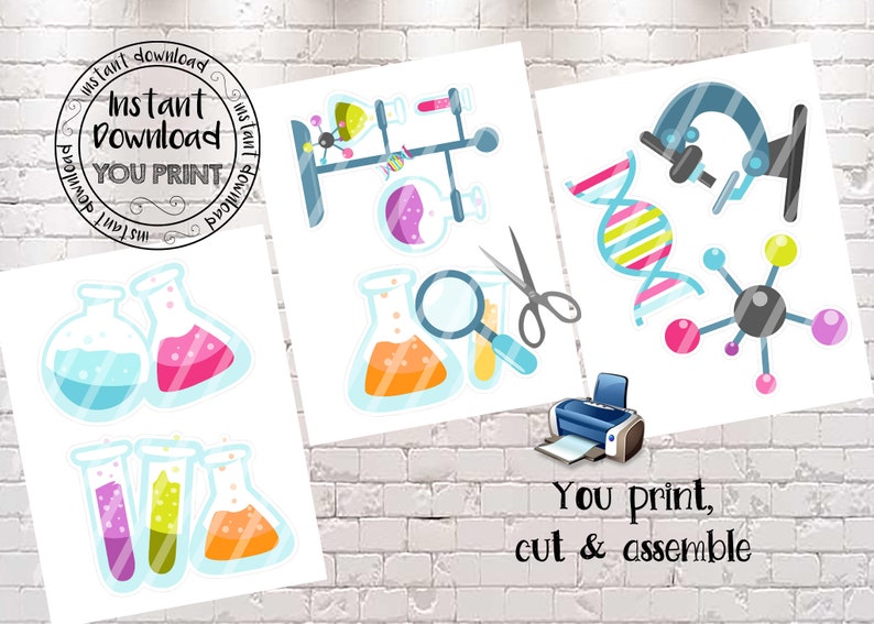 Printable Science Centerpieces Science Party Decorations - Etsy