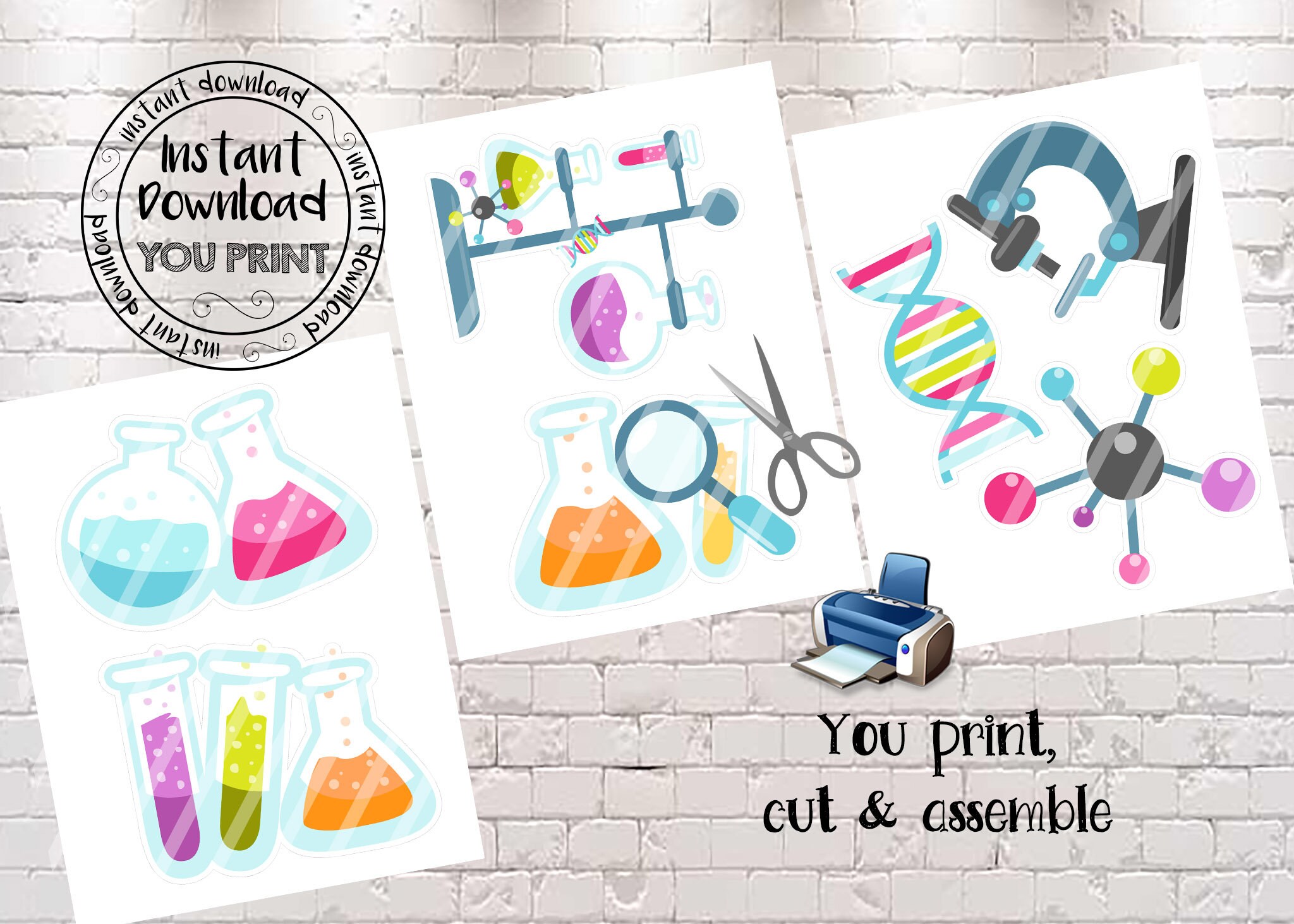 Printable Science Centerpieces Science Party Decorations - Etsy