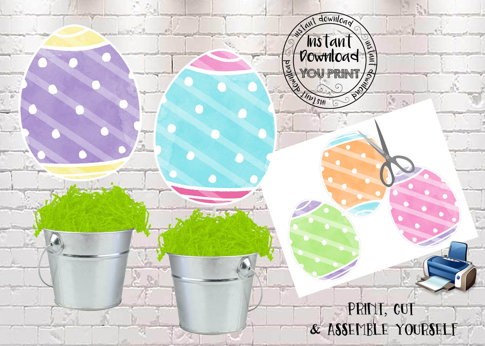 Printable Easter Banner Printable Eggs Banner Easter INSTANT - Etsy