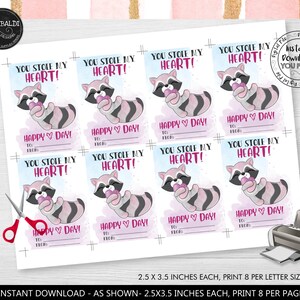 Printable Valentine's Day Cards Racoon Valentine's Day Card You Stole ...