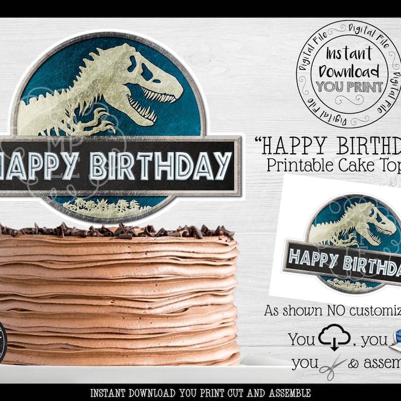 Dinosaur Cake Topper - Etsy