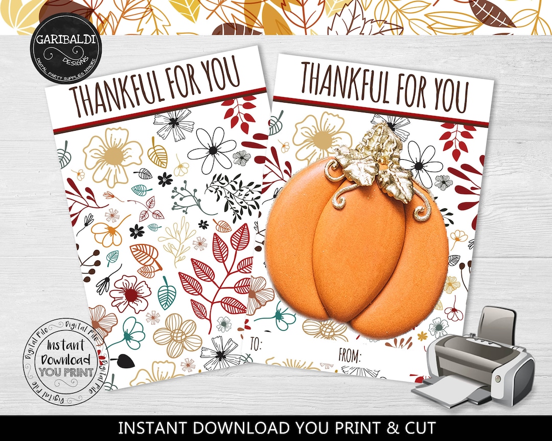 Printable Thanksgiving Cookie Card Printable Turkey Cookie Card Holder ...
