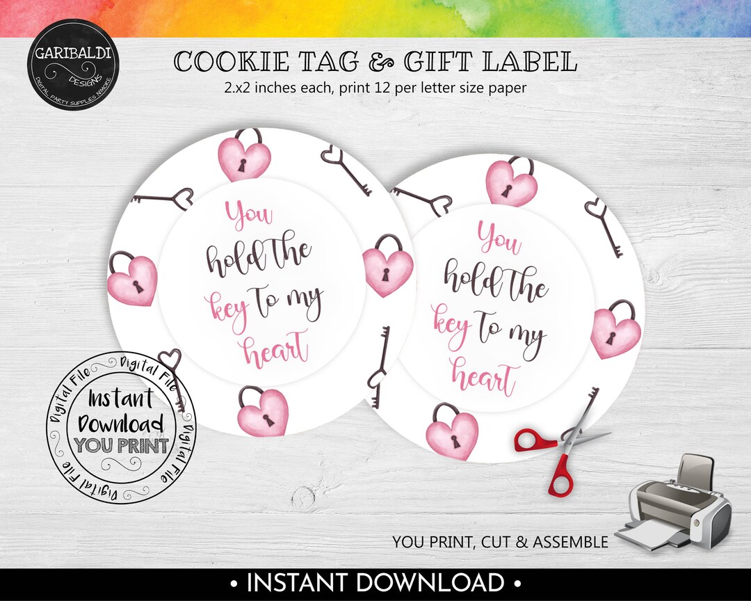 You Hold the Key to My Heart Tag, Valentine's Day Gift Tag, Valentines ...