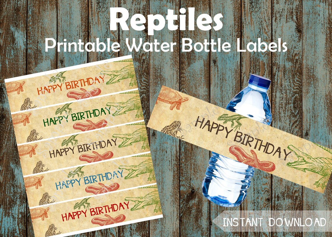 Printable Reptile Water Bottle Labels Reptile Water Labels - Etsy
