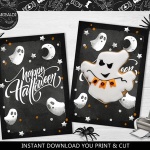 Printable Halloween Cookie Card, Printable Ghost Cookie Holder, Instant ...