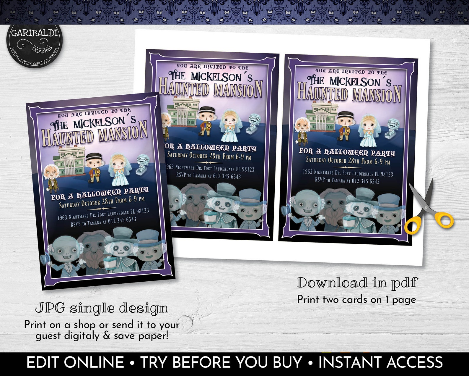 Editable Haunted Mansion Invitation Haunted Mansion Party - Etsy