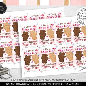 Teddy Bear Grahams Valentines Day Cards Beary Glad Friends Tag ...