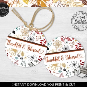 Printable Thanksgiving Favor Tags Fall Gift Tags Thanksgiving Labels ...