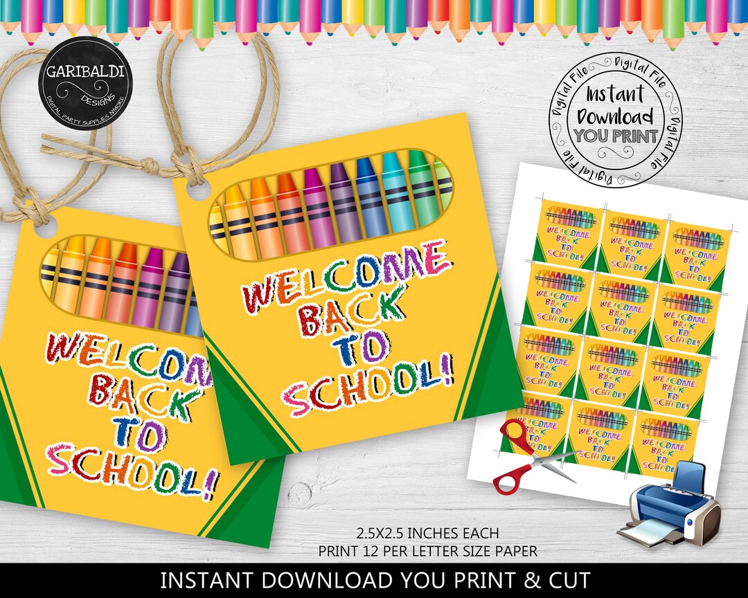 Printable First Day of School Favor Tag Welcome Back to School Tag Meet ...
