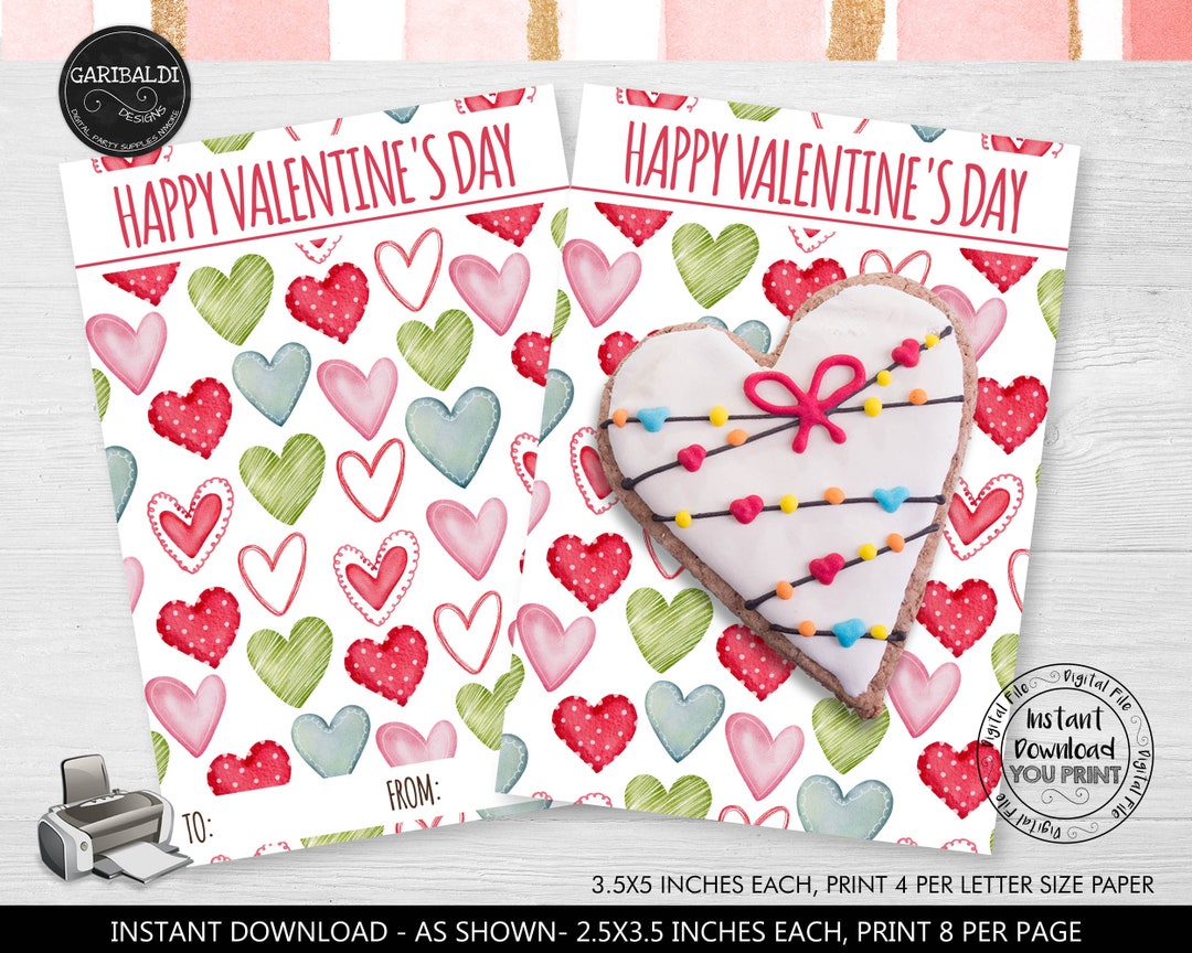 Valentine's Day Cookie Card, Happy Valentine's Day Cookie Card, Instant ...