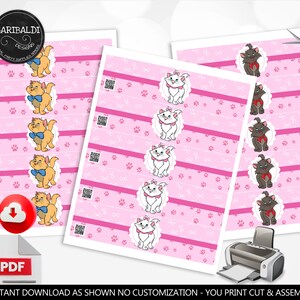 Cat Marie Water Labels Printable Marie Bottle Labels Instant Download ...
