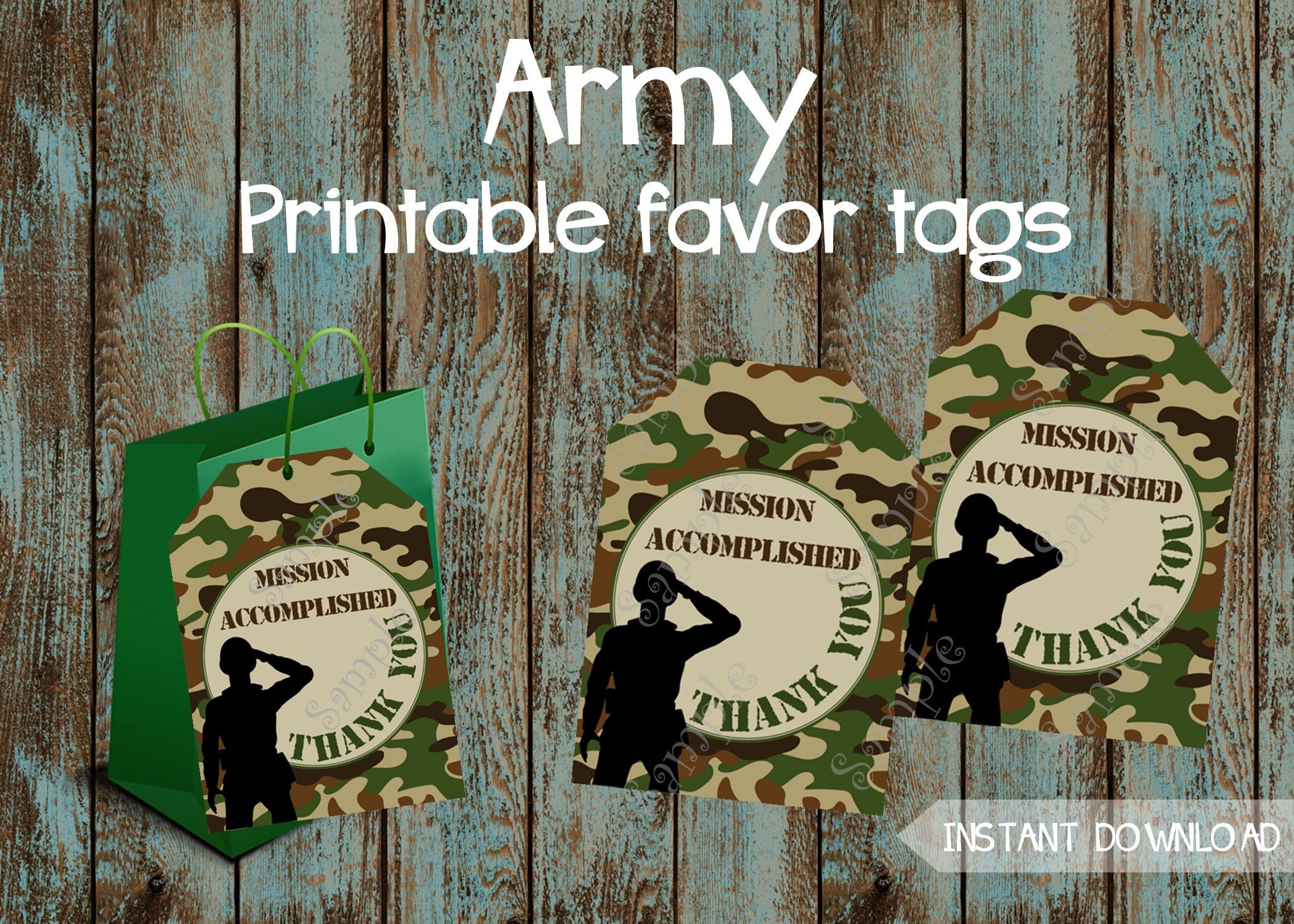 Army Favor Tags Army Party Favor tags Army Birthday Army baby | Etsy