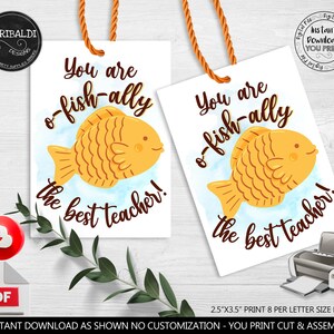 Teacher Appreciation Week Gift Tags You Are O-fish-ally the Best ...