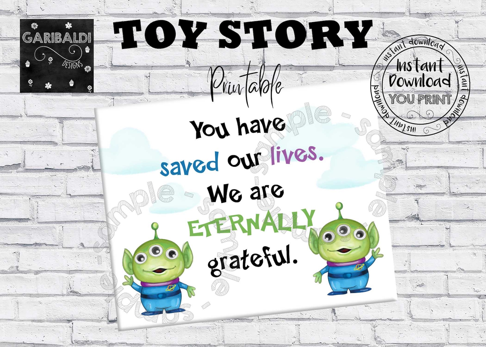 Printable Toy Story you Have Saved Our Lives. We Are - Etsy