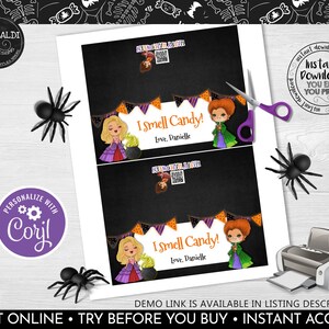 Printable Halloween Bag Topper Witches Bag Topper Editable I Smell ...