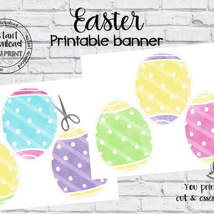 Printable Easter Banner Printable Eggs Banner Easter INSTANT DOWNLOAD ...