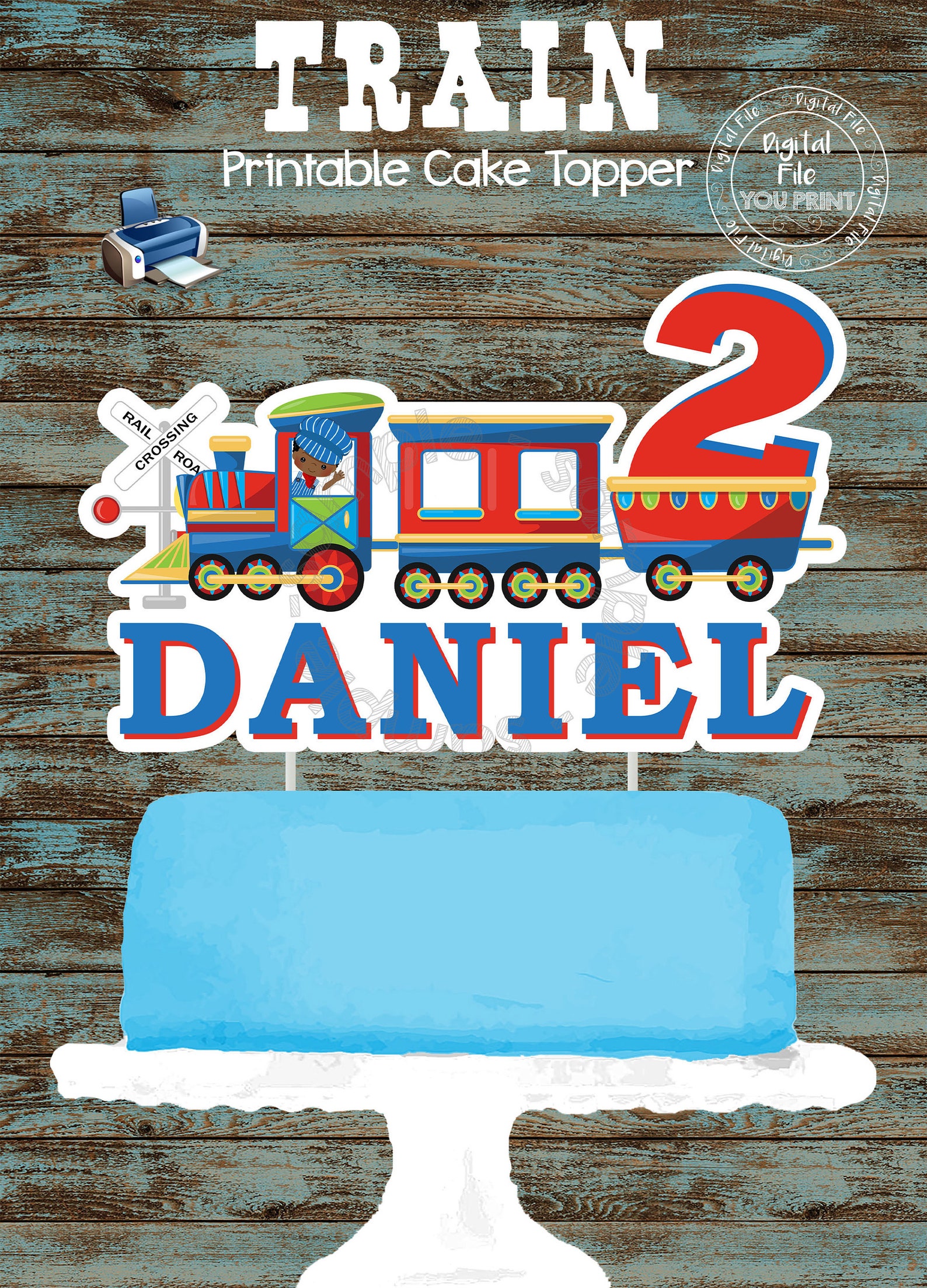 Printable Train Cake Topper Train Centerpiece Train Birthday | Etsy