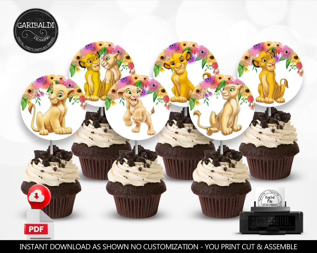 Nala Cupcake Toppers Lion King Girl Birthday Party Supplies Lion Baby ...