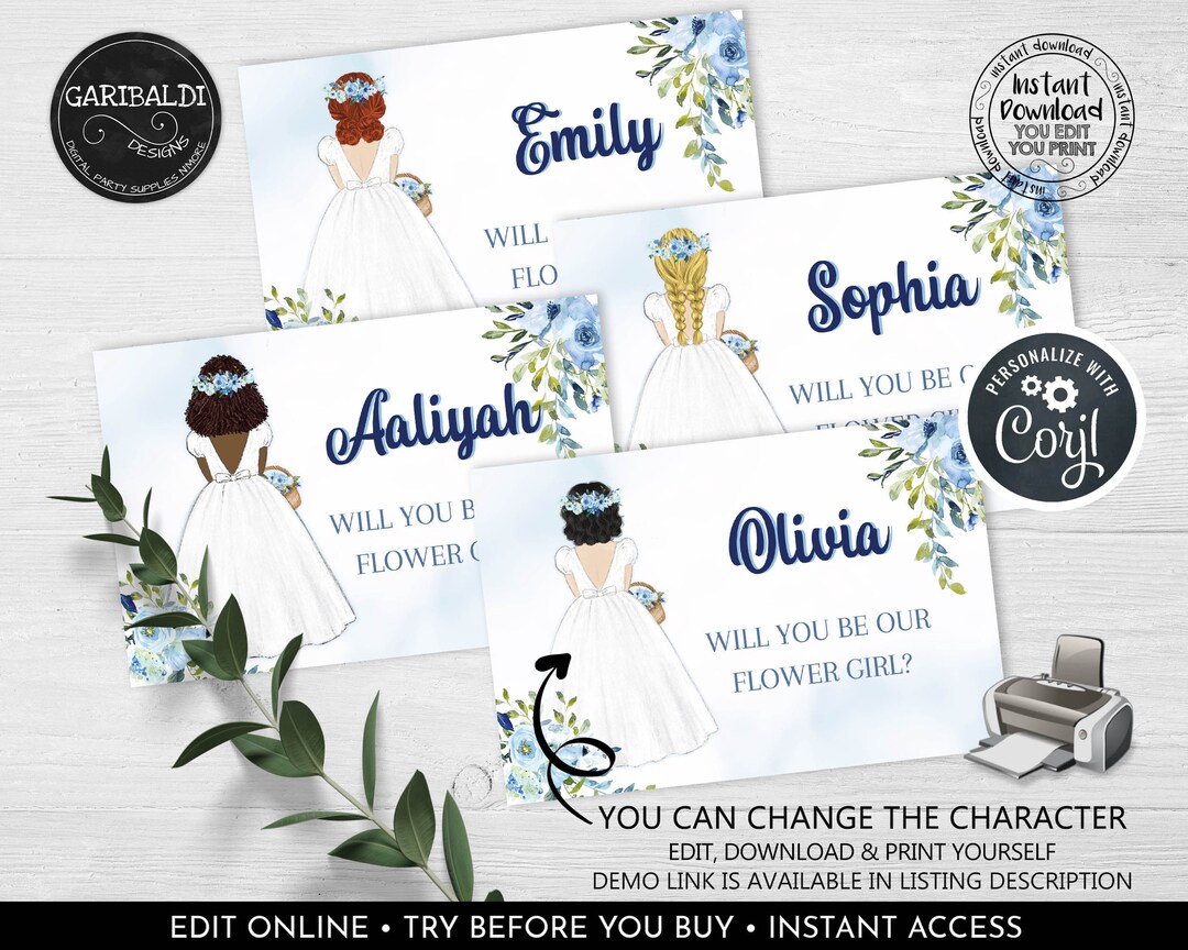 Flower Girl Request Card Will You Be Our Flower Girl Proposal ...