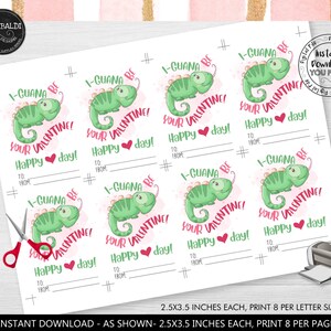I-guana Be Your Valentine Card Printable Iguana Valentine's Day Gift ...