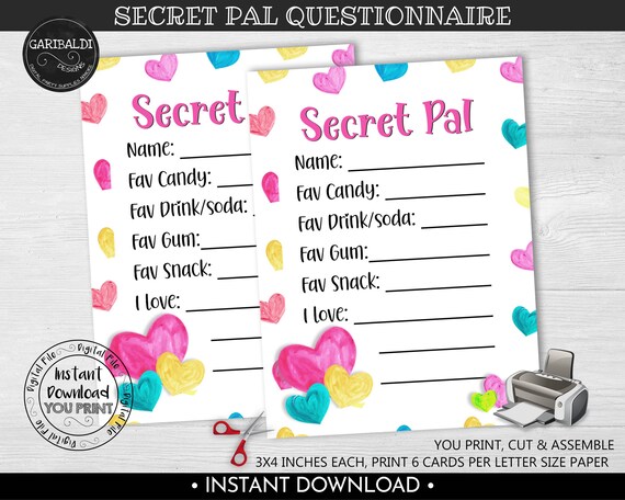 Secret Pal Information Sheet